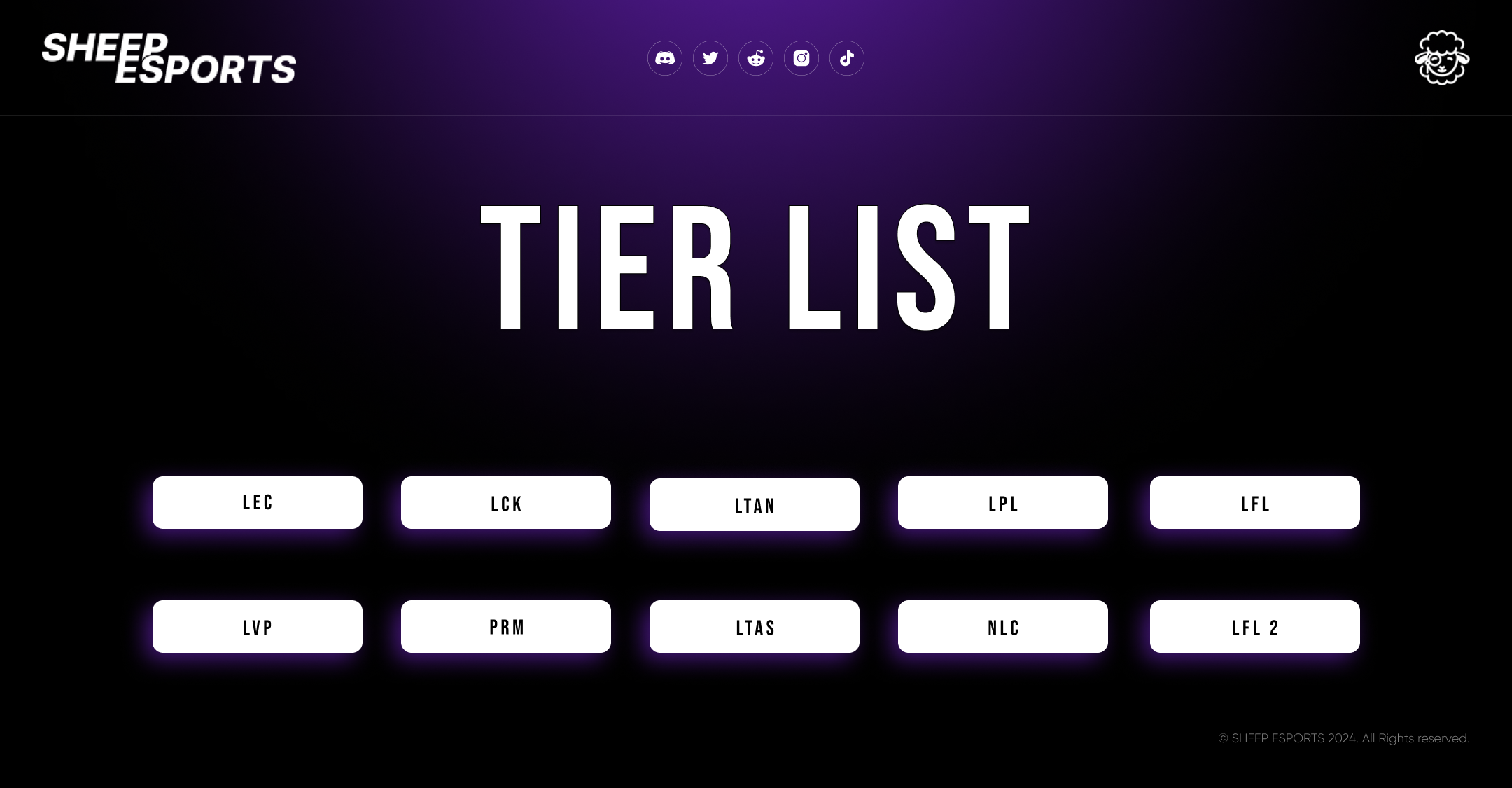 Sheep Esports | Tier List Maker – Rank LoL & VALORANT Teams and Players